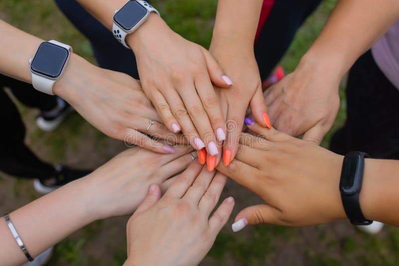 Group of People Supporting Each Others. Concept about Team Work and ...