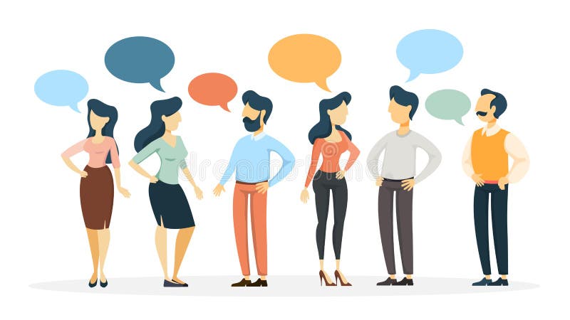 Group of People Talk To Each Other Stock Vector - Illustration of ... Group of People Talk To Each Other Stock Vector - Illustration of ...