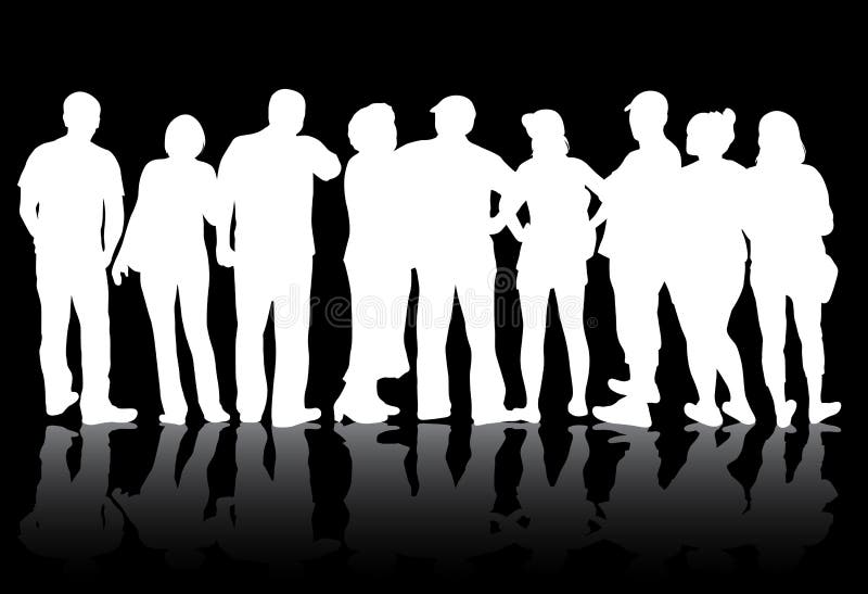 Group of people stock vector. Illustration of silhouette - 47069749