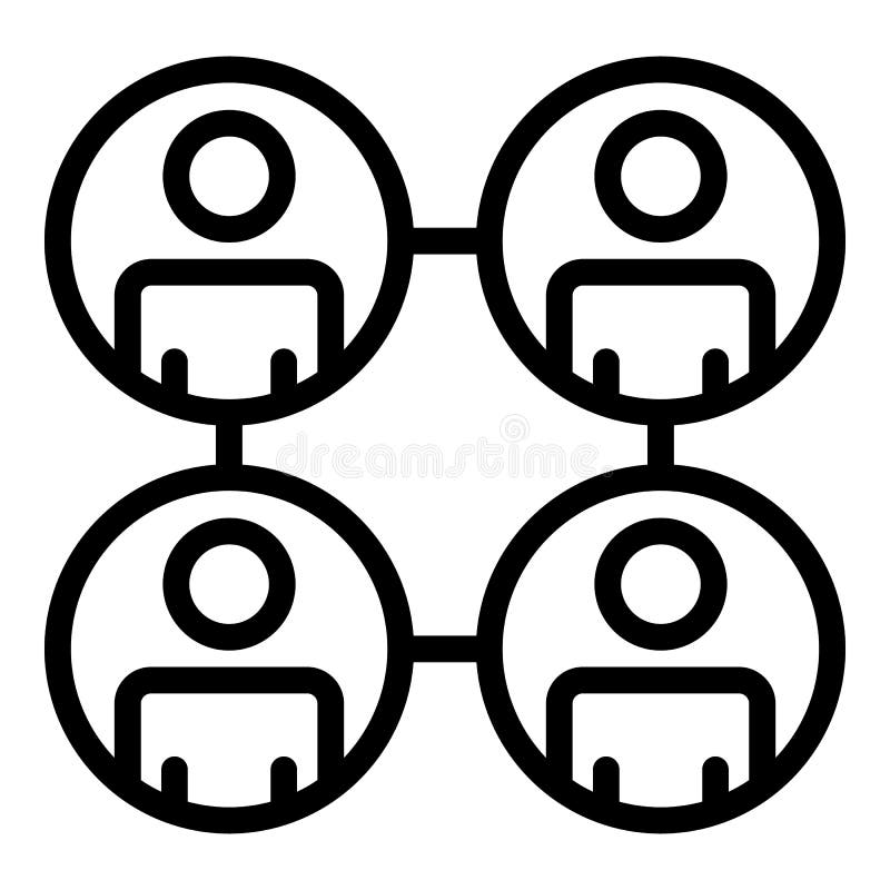 Group People Team Icon, Outline Style Stock Vector - Illustration of ...