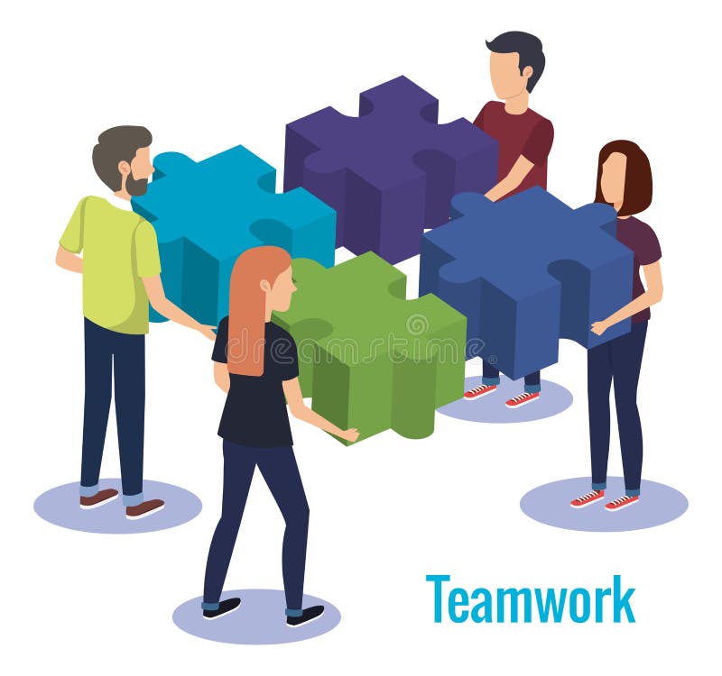 Group of People Teamwork with Puzzle Game Stock Vector - Illustration ... Group of People Teamwork with Puzzle Game Stock Vector - Illustration ...