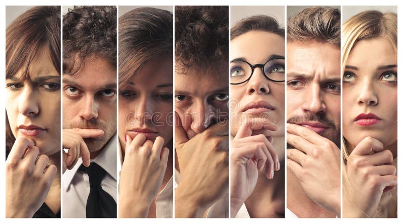 Group of people thinking stock image. Image of people - 67494537