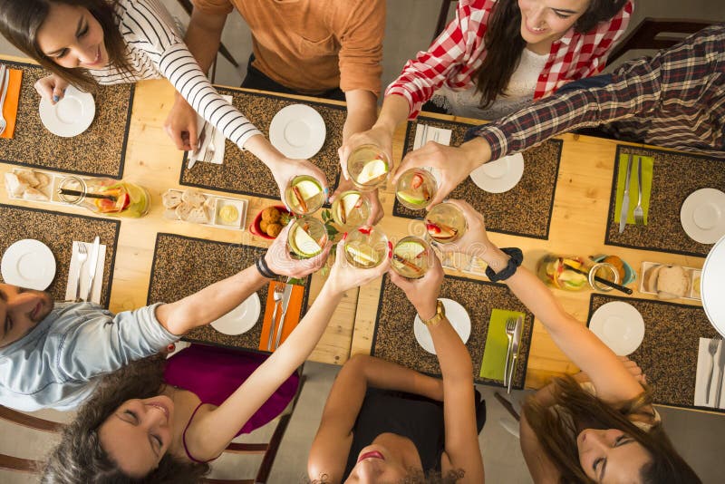 Friends having a toast stock photo. Image of caucasian - 97457104