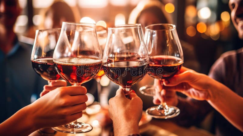 Friends Toasting Wine Glass Stock Illustrations – 263 Friends Toasting ...