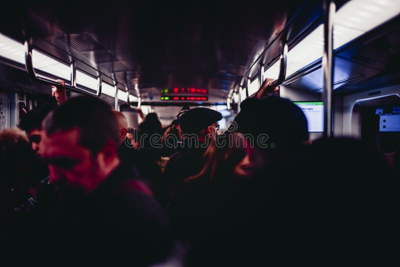 Group of People in Train stock image. Image of urban - 109916601