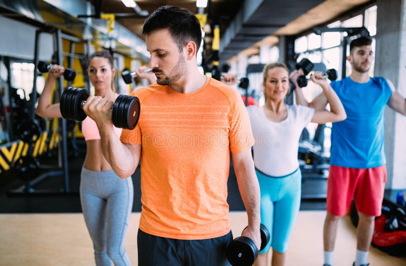 Group of People Training in Gym Stock Photo - Image of athletic, indoor ...