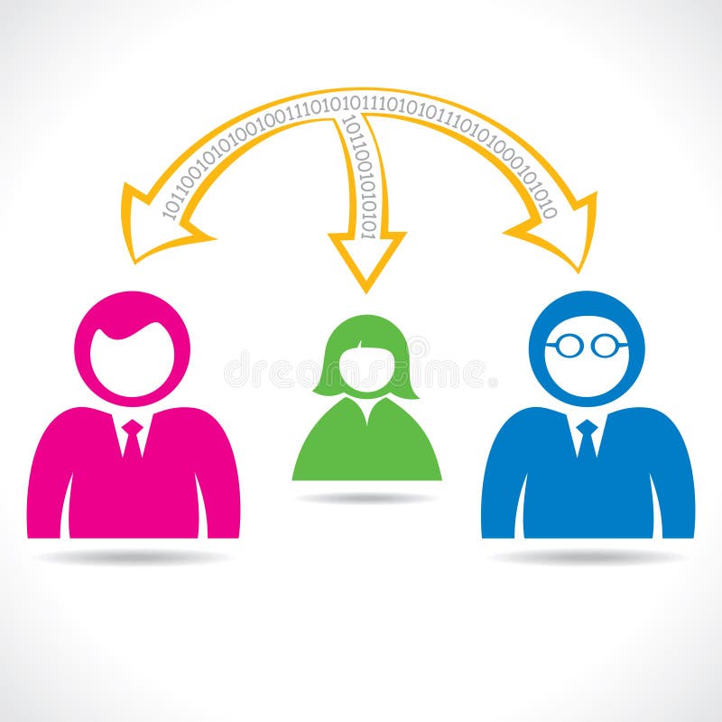 Group of People Transfer Data Each Other Stock Vector - Illustration of ...