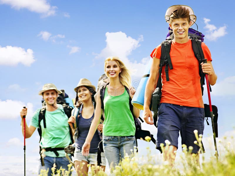 Group people on travel. stock photo. Image of girl, male - 32199956