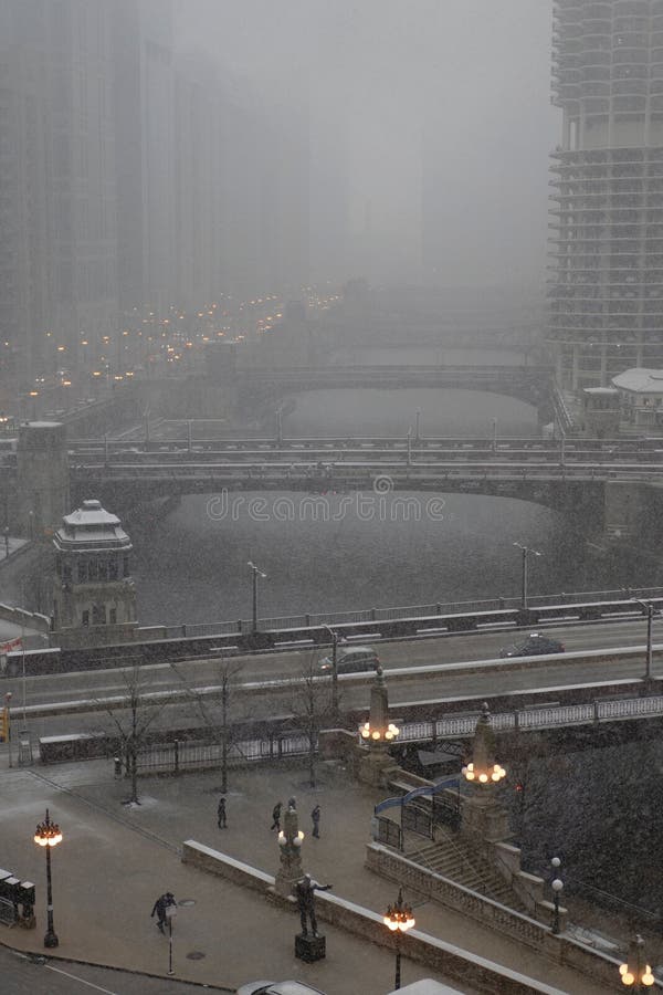 Group of People are Traversing the Bridge in Chicago, Illinois, during ...