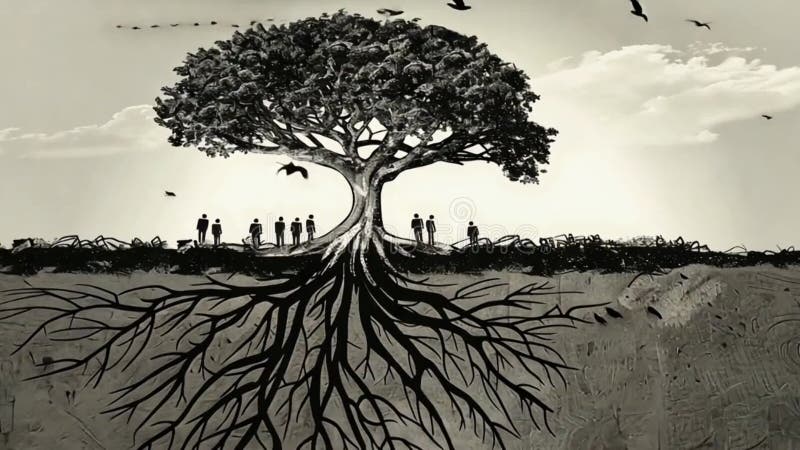 A Group of People Under a Tree Stock Footage - Video of nature ...