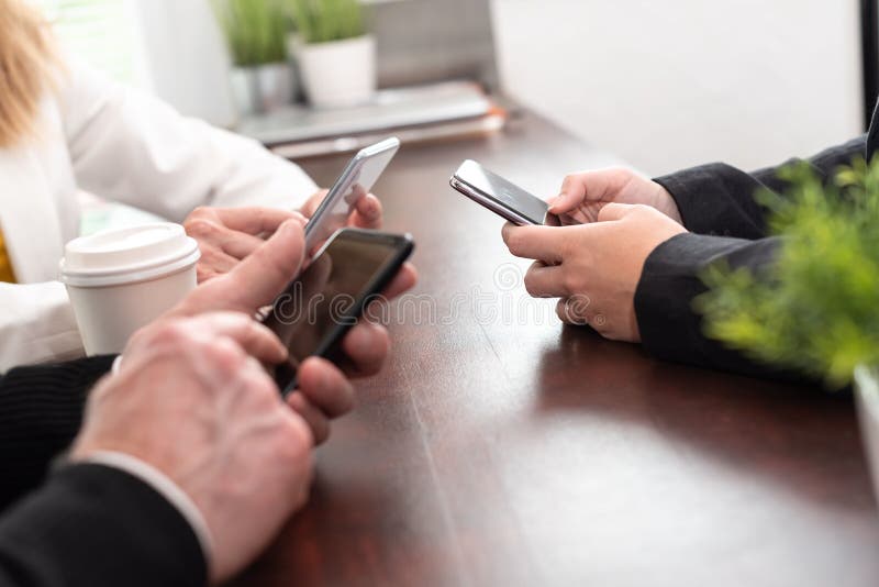 Group of People Using and Looking at Mobile Phone Stock Photo - Image ...