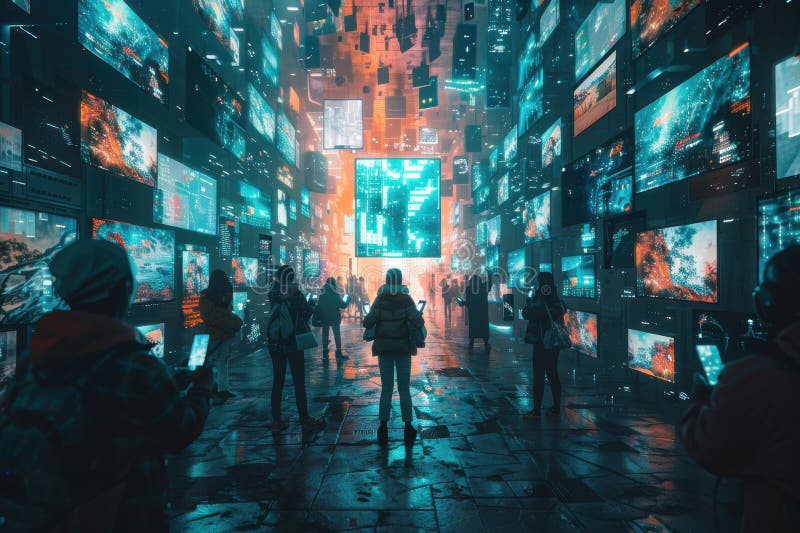 A Group of People Using Social Media App on Smartphone Stock Image ...