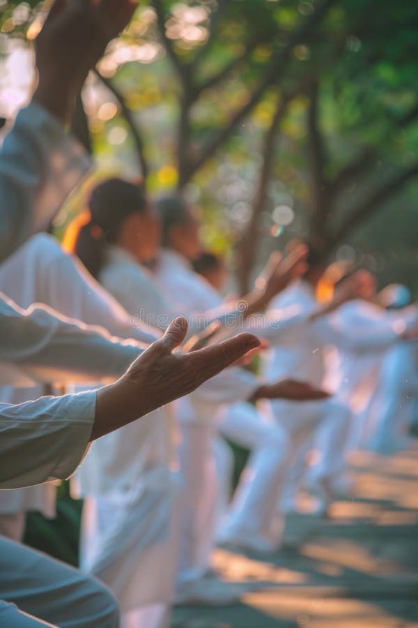 A Group of People in Various Yoga Poses on a Grassy Surface ...