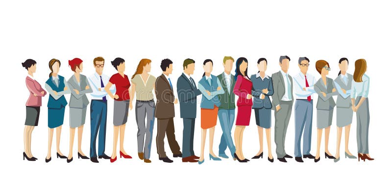 A Group of People Waiting and Standing in Line Illustration Stock ...