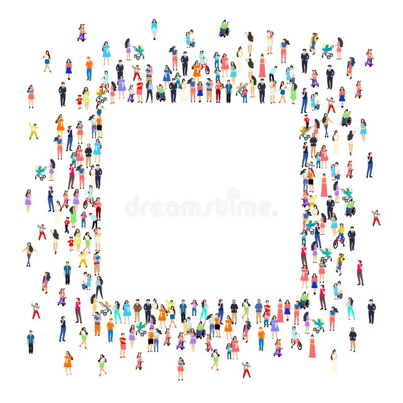 A Group of People Walk and Relax with Their Family, Happy People Frame ...