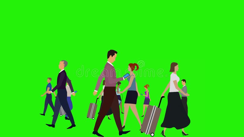 Group of People Walking Animation, Green Screen Stock Video - Video of ...