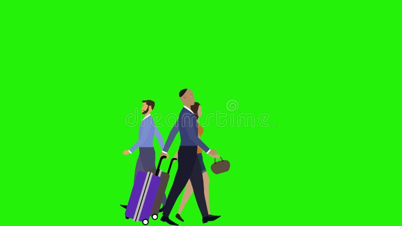 Group of People Walking Animation, Green Screen Stock Footage - Video ...
