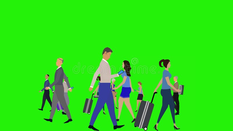 Group of People Walking Animation, Green Screen Stock Footage - Video ...