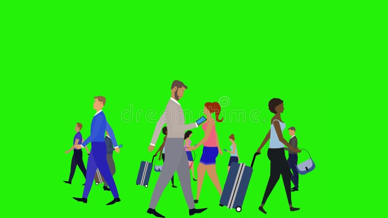 Group of People Walking Animation, Green Screen Stock Video - Video of ...