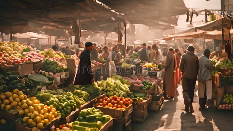 A Group of People Walking Around a Bustling Market, Exploring the ...