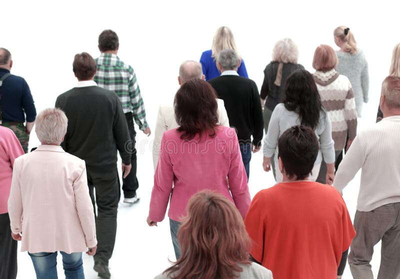 Group of People Walking Back Rear View Stock Photo - Image of group ...