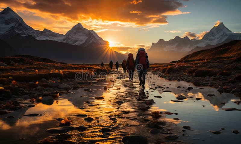 Group of People Walking Down Dirt Road Stock Image - Image of walking ...