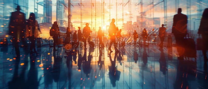 Group of People Walking in Front of Window Stock Image - Image of ...