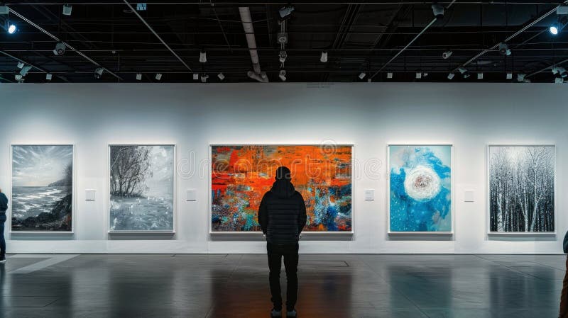 Group of People Walking through a Museum Stock Photo - Image of visit ...