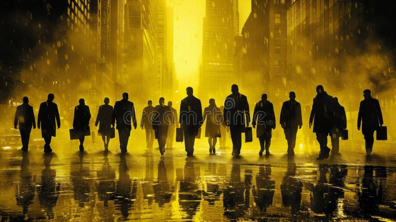 A Group of People Walking in the Rain with Umbrellas, AI Stock Photo ...