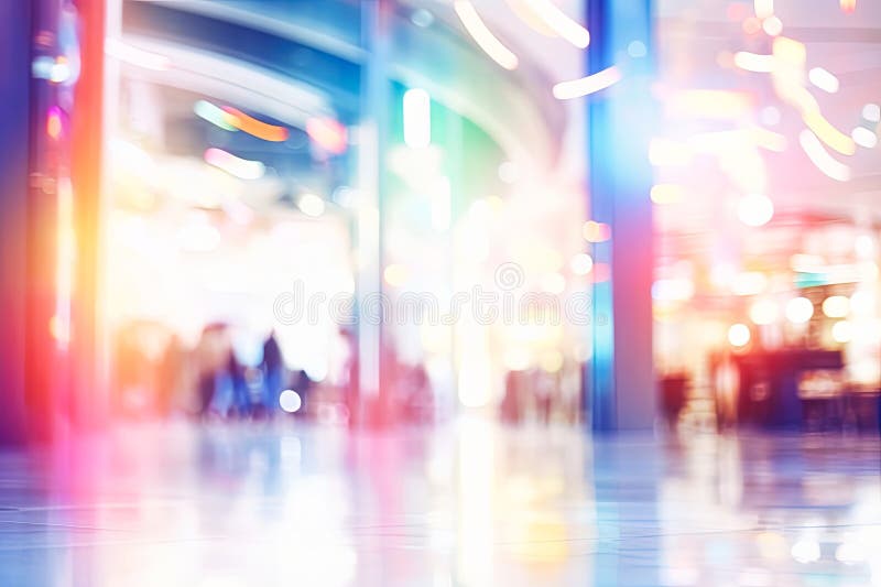 Group of People Walking through a Shopping Mall Abstract Blur Stock ...