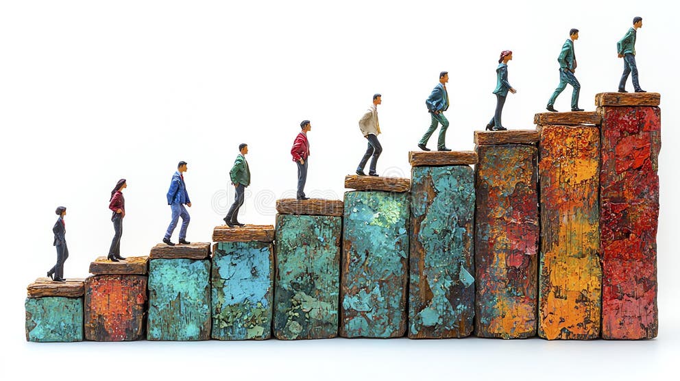 A Group of People are Walking Up a Series of Steps Stock Photo - Image ...