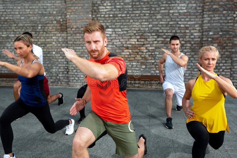 Group of People Warming Up for a Workout Stock Image - Image of body ...