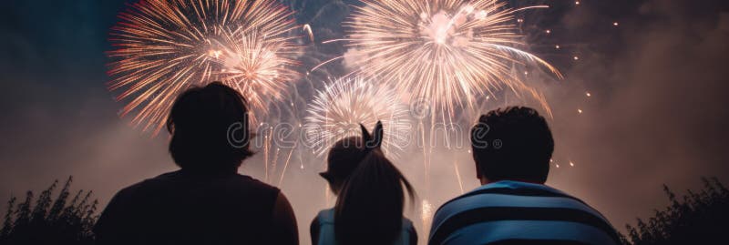 A Group of People Watching a Firework Display. AI Generative Image ...