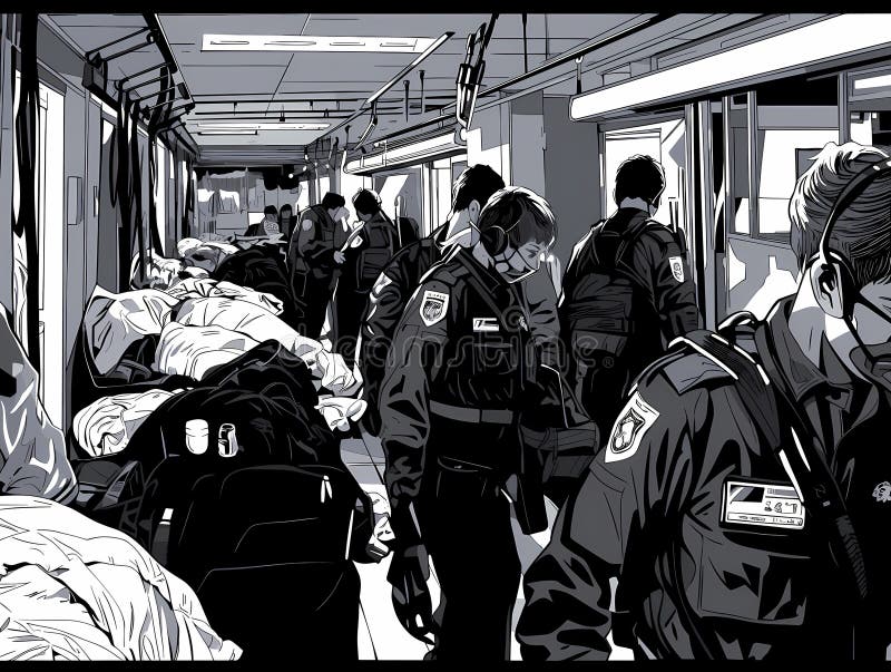 Group of People in Uniform stock illustration. Illustration of black ...