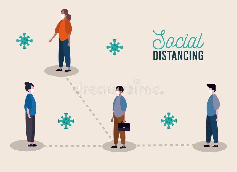 Practicing Social Distance Stock Illustrations – 186 Practicing Social ...