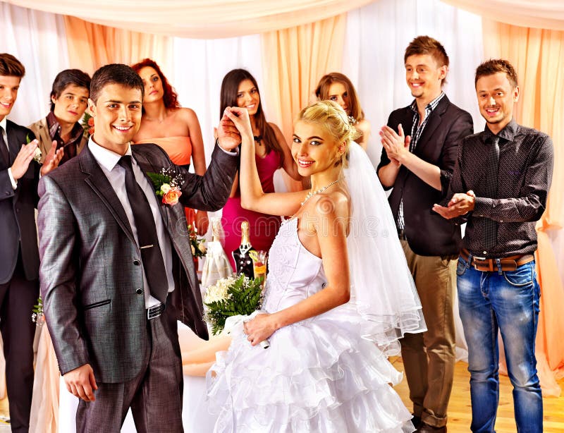 Group People at Wedding Dance. Stock Image - Image of group, restaurant ...