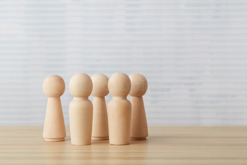Group of People Wooden Figures Stock Photo - Image of labor, leading ...