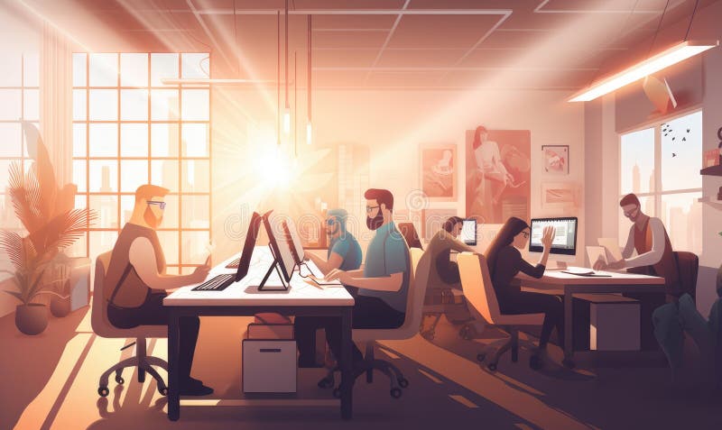 Bustling Workplace Stock Illustrations – 24 Bustling Workplace Stock ...