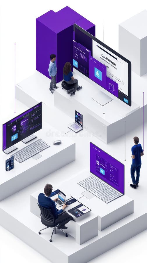 A Group of People are Working on a Computer, with One Person Typing on ...