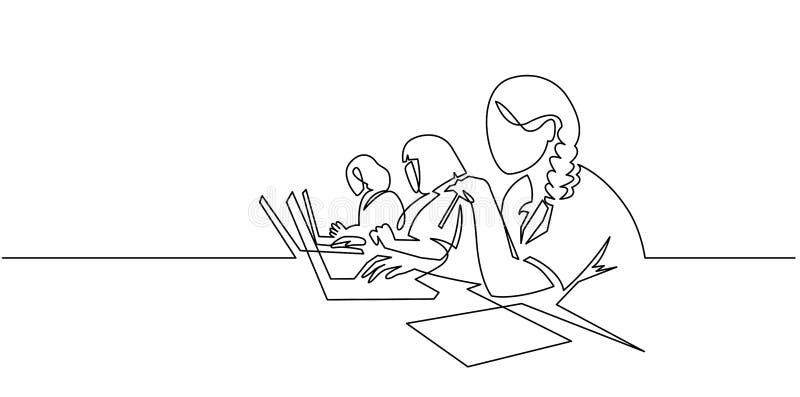 Continuous Line People Homework Stock Illustrations – 49 Continuous ...