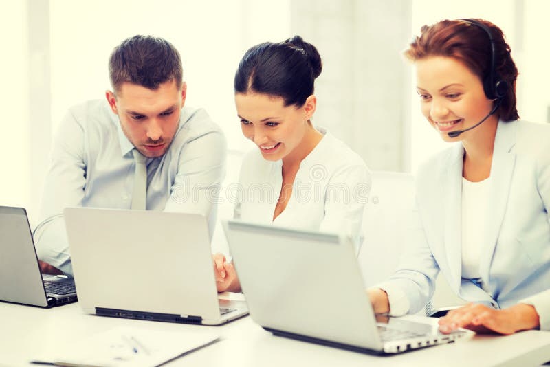 Group of People Working with Laptops in Office Stock Photo - Image of ...