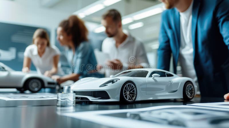 A Group of People are Working on a Model Car AIG41 Stock Photo - Image ...