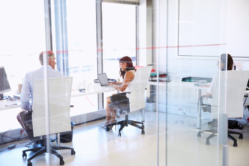 Group of People Working in a Modern Office Stock Image - Image of ...