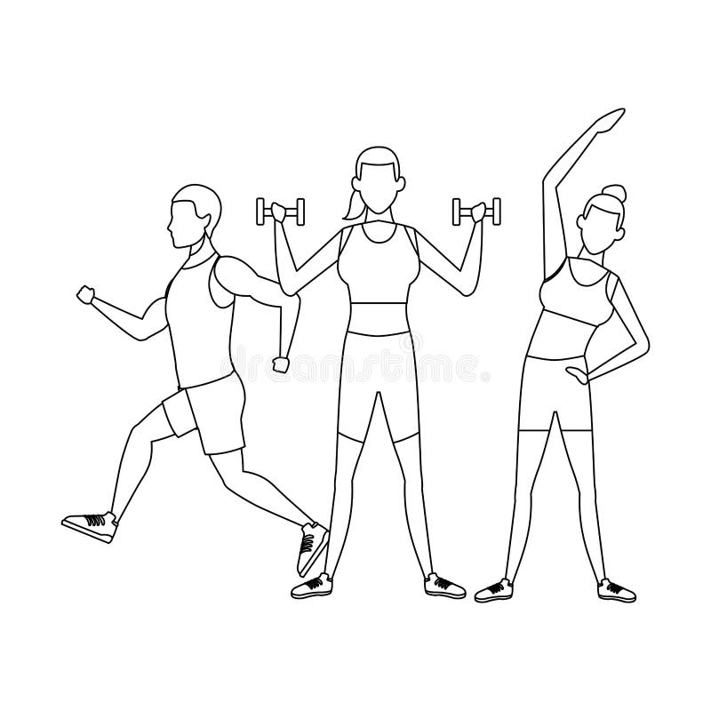 Group of People Working Out Stock Vector - Illustration of vector ...