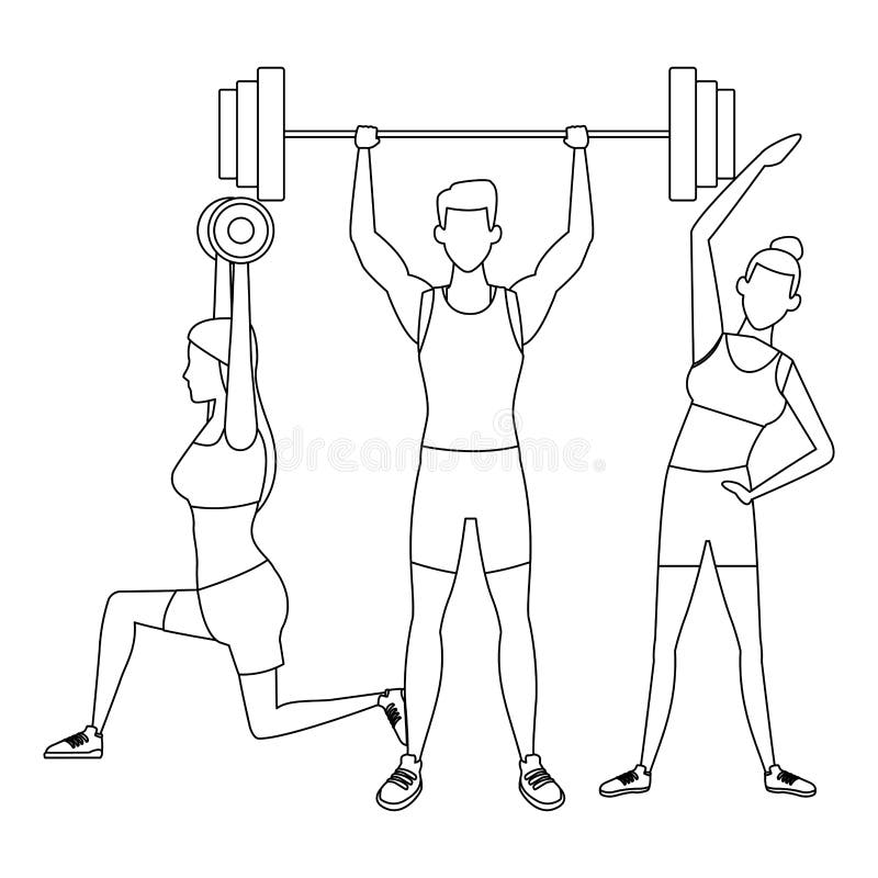 Group of People Working Out Stock Vector - Illustration of happy ...