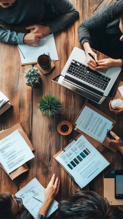 Group of People Working Out Business Plan in an Office Stock Image ...