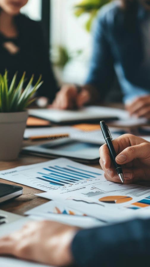 Group of People Working Out Business Plan in an Office Stock Photo ...