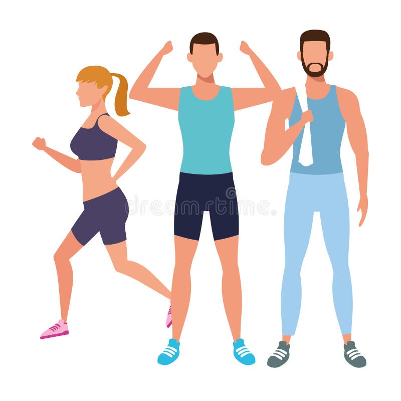 Group of People Working Out Stock Vector - Illustration of vector ...