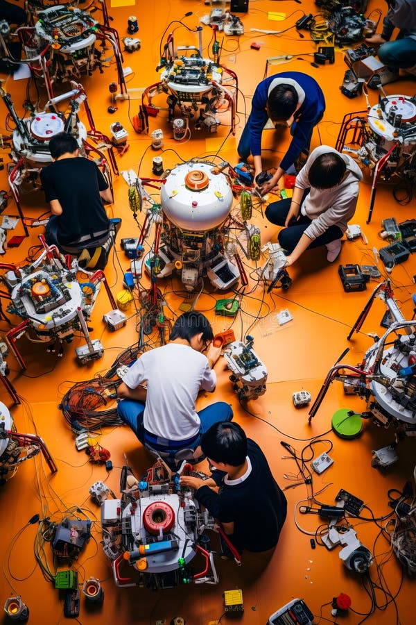 Group of People Working on Project Together in Room. Generative AI ...