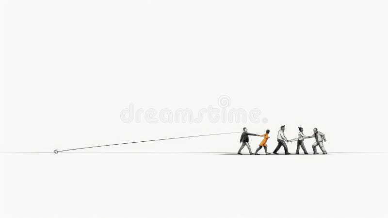 A Group of People Working Together Pulling on a Rope Symbolizing ...